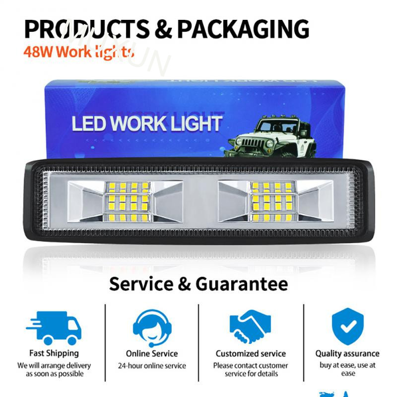 Jual Lampu Bar LED 12V 24V Off Road 4X4 Aksesoris Lampu Kerja 48W Untuk ...