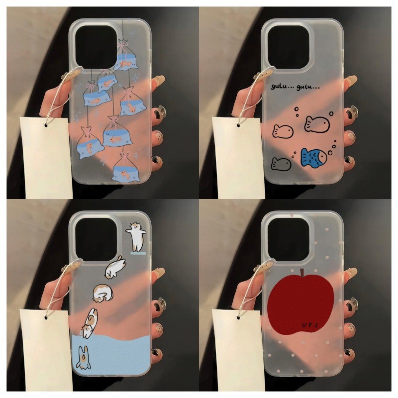 Jual Romantic Goldfish Pattern Aesthetic Casing HP Clear Frosted Untuk ...