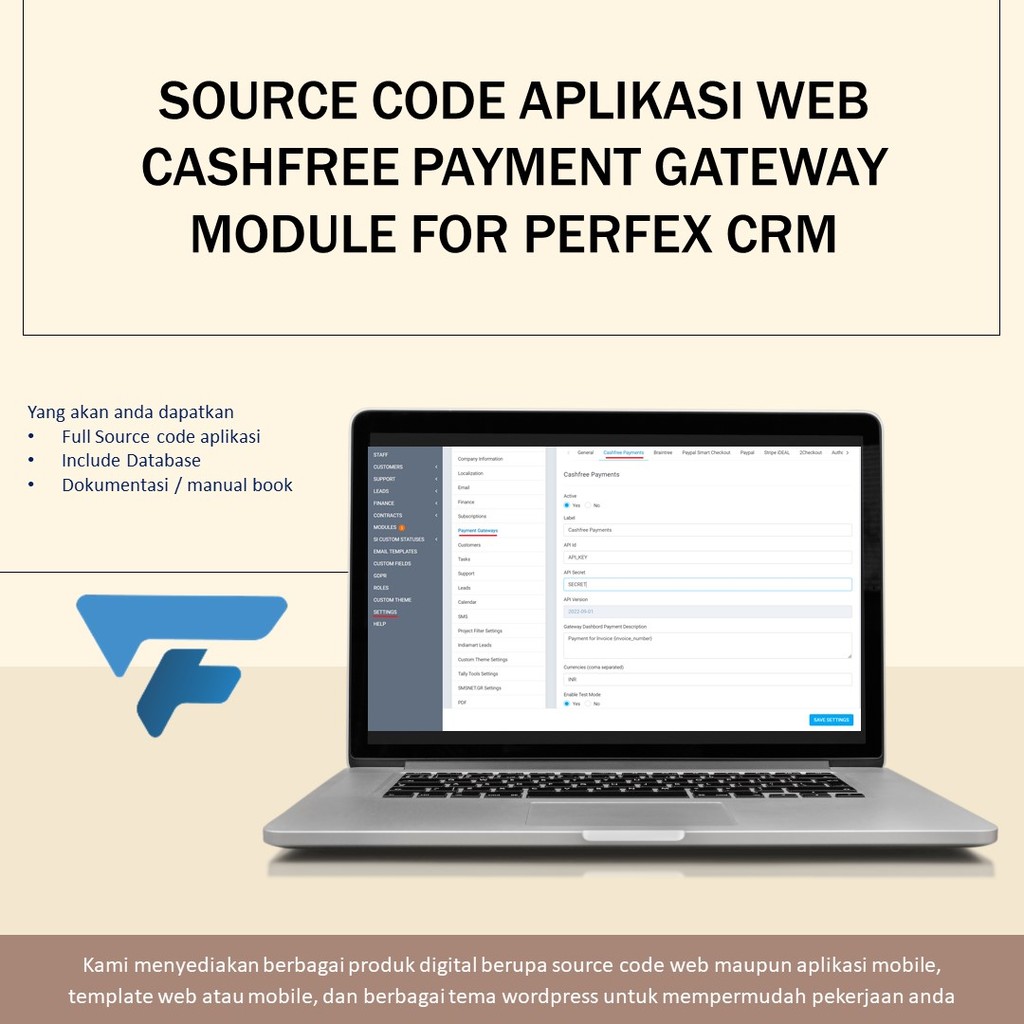 Jual SOURCE CODE APLIKASI WEB CASHFREE PAYMENT GATEWAY MODULE FOR PERFEX CRM | Shopee Indonesia