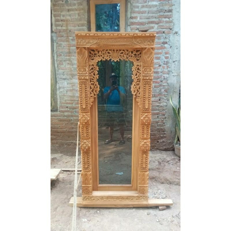 Jual Jendela Ukir Gebyok Minimalis Ful Kayu Jati L70 X T170 CM | Shopee ...