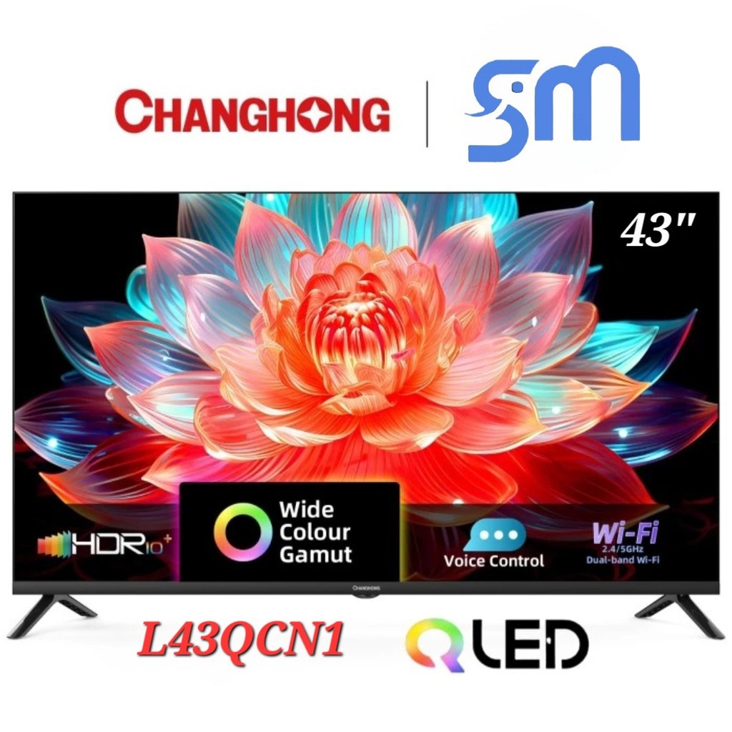 Jual LED TV Changhong 43 inch L43QCN1 QLED Google Android Smart TV Chang Hong | Shopee Indonesia