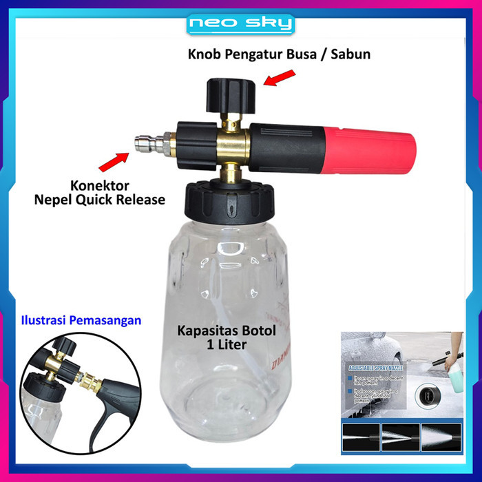 Jual Alat Semprot Tabung Sabun Salju High Pressure Snow Foam Lance ...