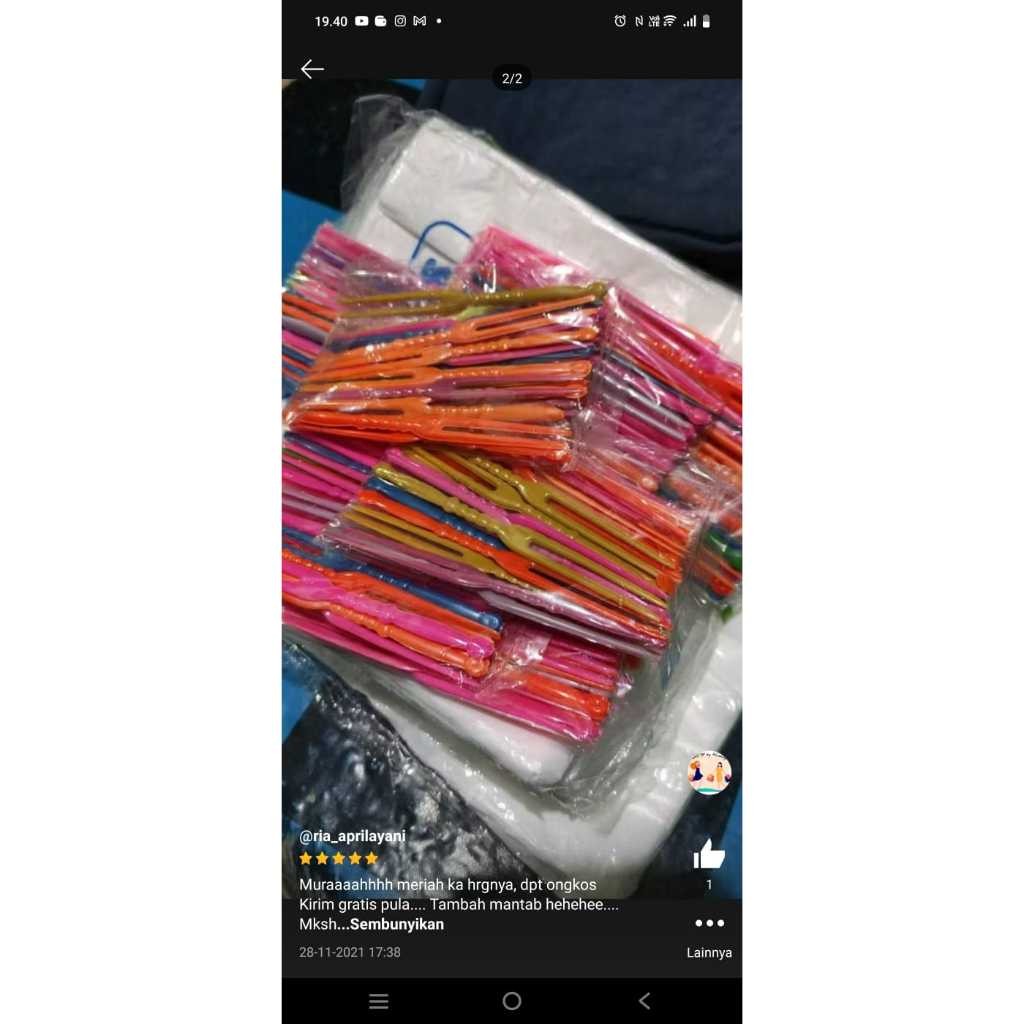 Jual Garpu Plastik Garpu kue Mantap Garpu Puding Cake Garpu Ulang Tahun ...