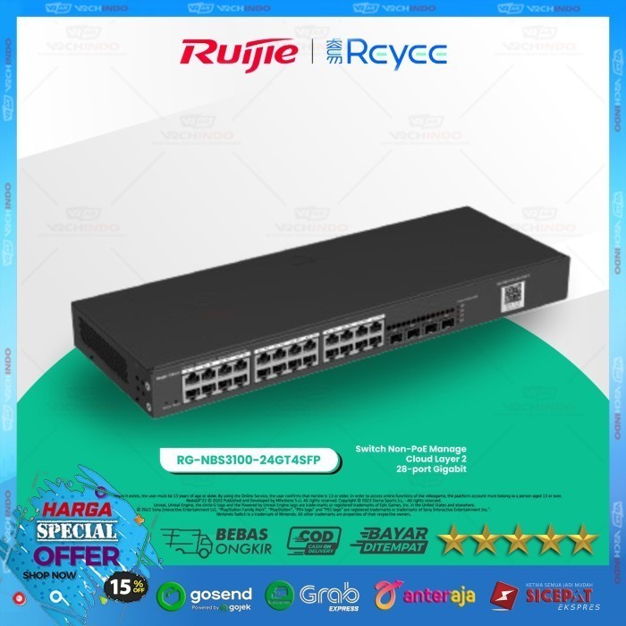 Jual Ruijie Reyee RG-NBS3100-24GT4SFP | 24 Port Gigabit + 4 SFP L2 ...