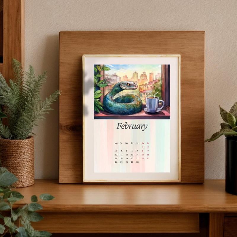 Jual 2025 Snake Wall Calendar 12 Months Wall Monthly Calendar Wall ...