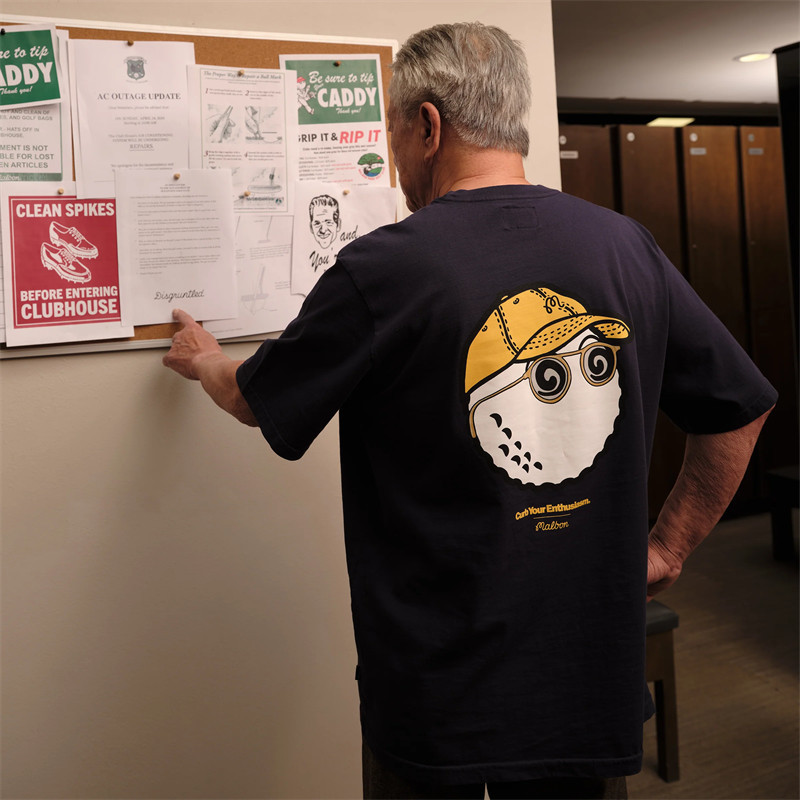 Jual Malbon Curb Your Enthusiasm Ribbed Collar Cotton Sweat Cloth Short Sleeve Men's Golf ...