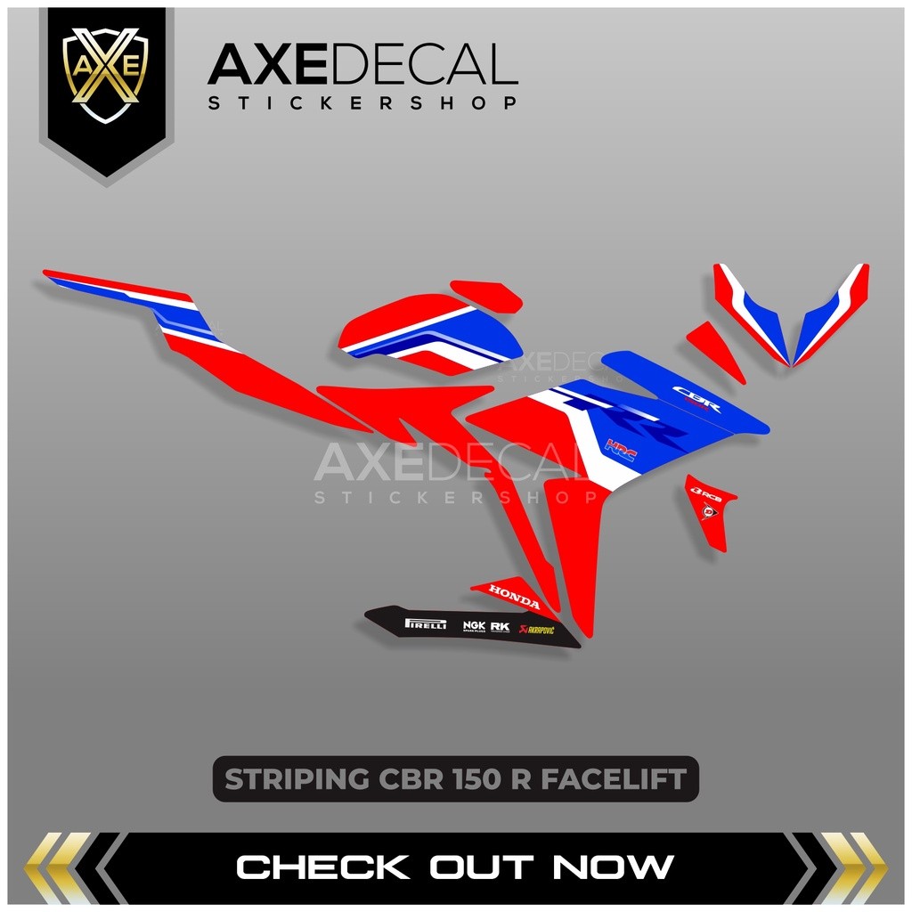Jual Striping Cbr 150 R Hrc Tri Color / Stock Decal / Cbr 150R Facelift ...