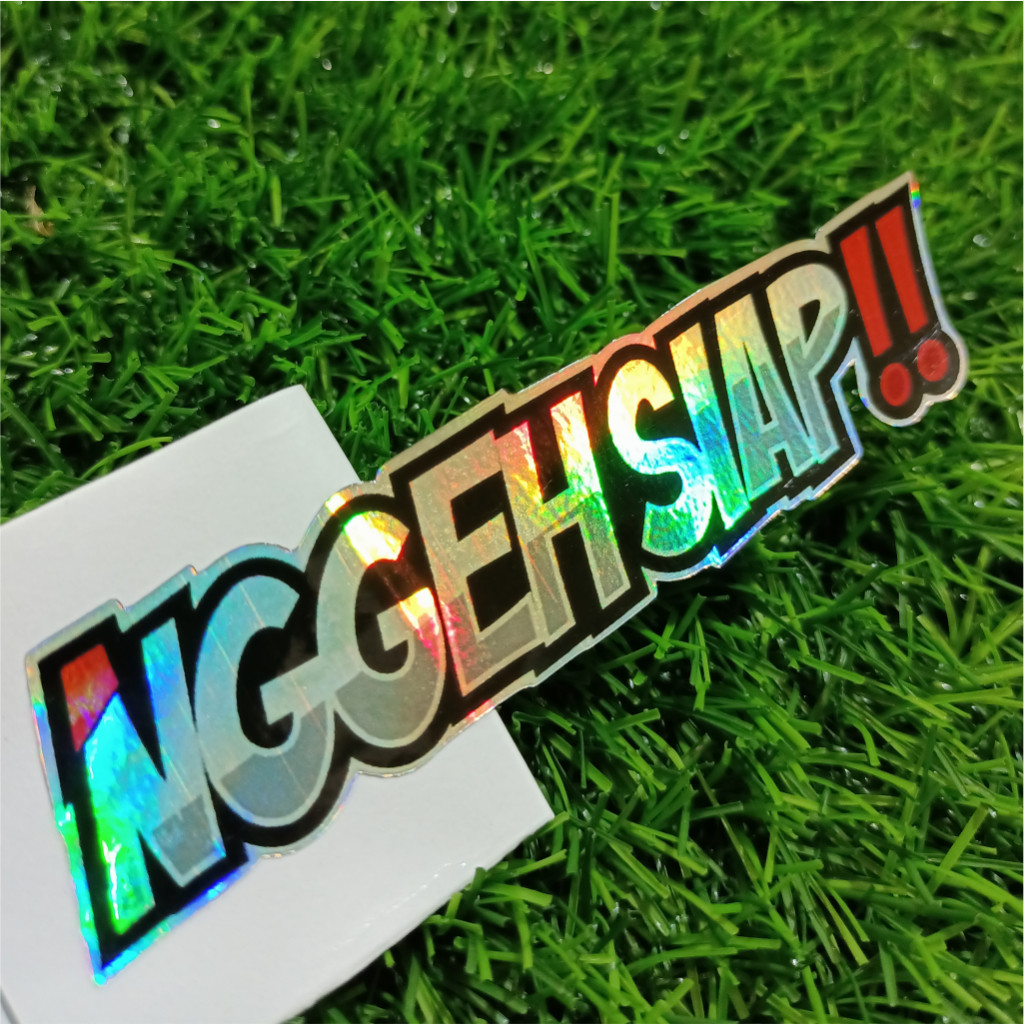 Jual Cut Stiker viral | kata-kata | nggeh siap | vinyl Glossy/Hologram ...