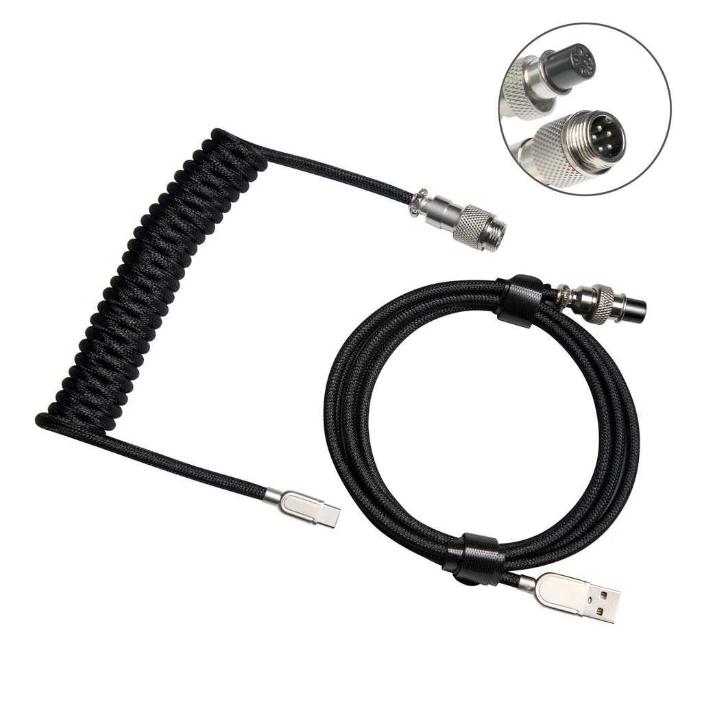 Jual Type C USB Cable Mechanical Keyboard Coiled Cable Wire Gaming ...