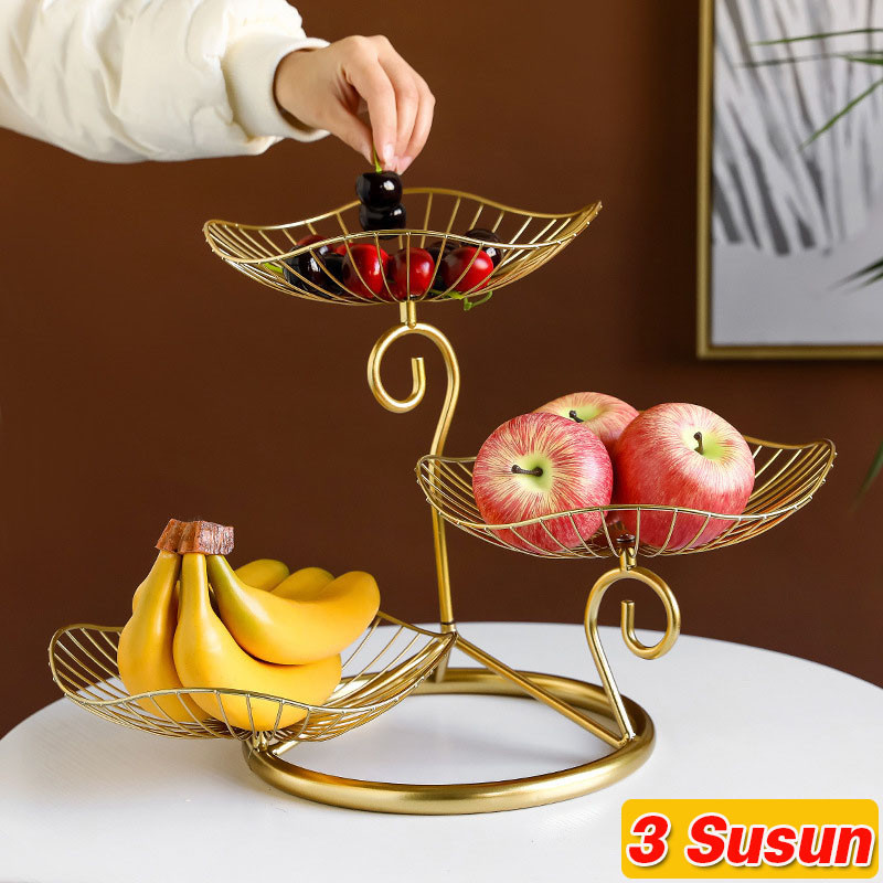 Jual 3 Susun Piring Buah Piring Buah Ruang Tamu Tempat Buah Mewah ...