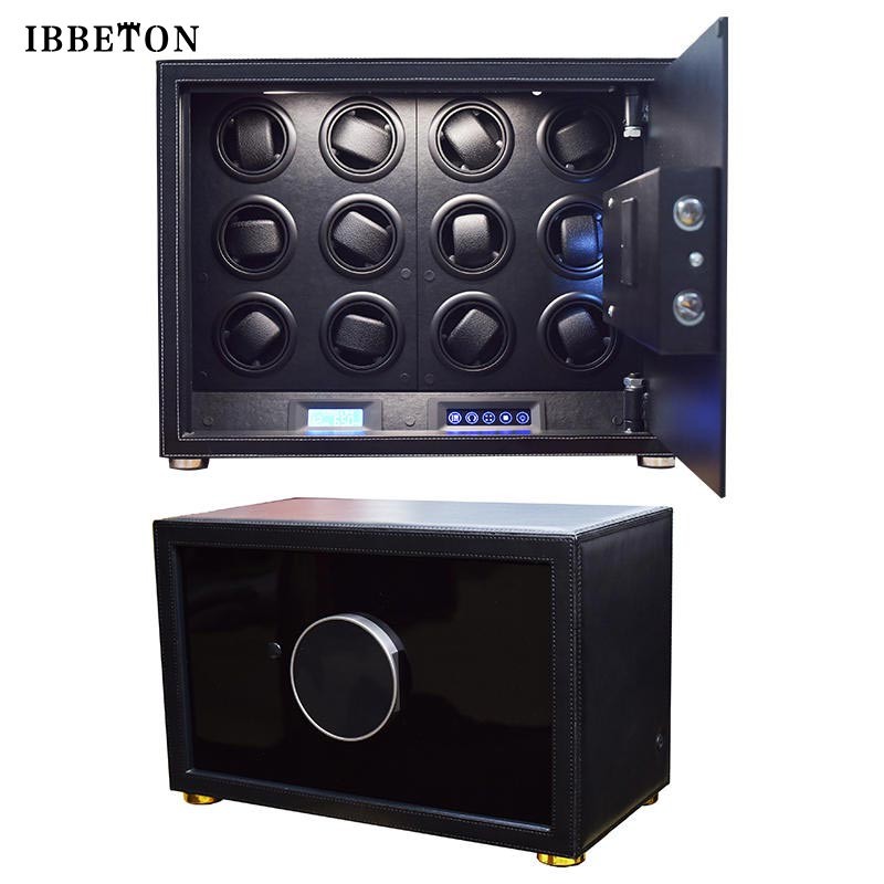 Jual Automatic Watch Winder Safe Box Carbon Fiber Double Watch Winding ...