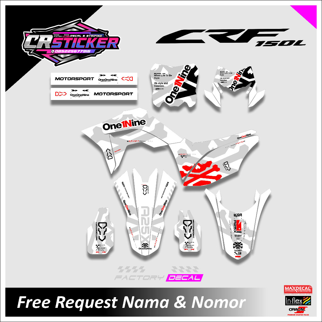 Jual DECAL STICKER CRF 150L Design Update 2023 Terbaru DECAL STIKER CRF ...