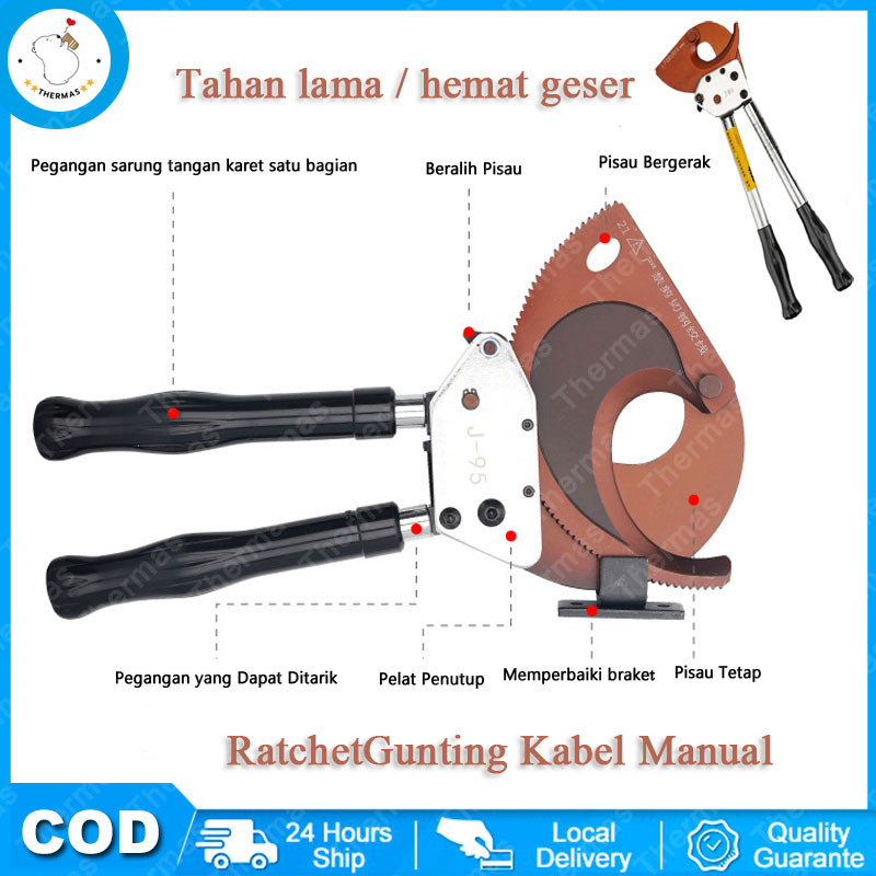 Jual Pemotong kabel ratchet, alat pemotong kabel pemotong listrik J40 ...