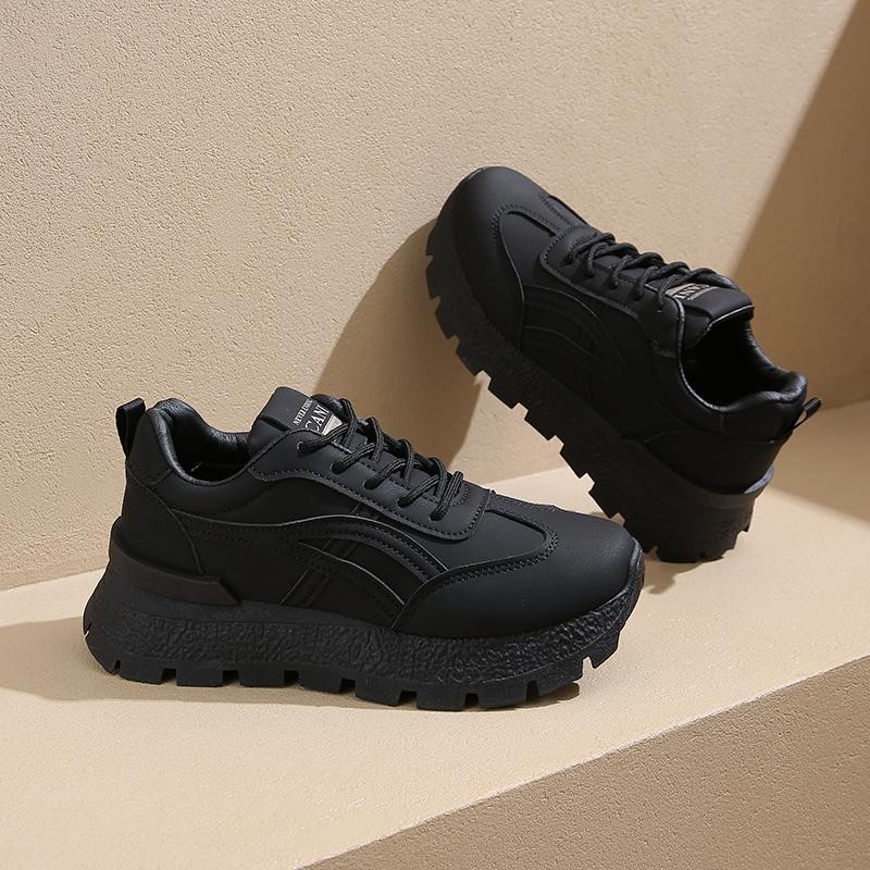 Jual Gisel Full Black Sepatu Sneakers Hitam Polos Casual Shoes C9007 ...