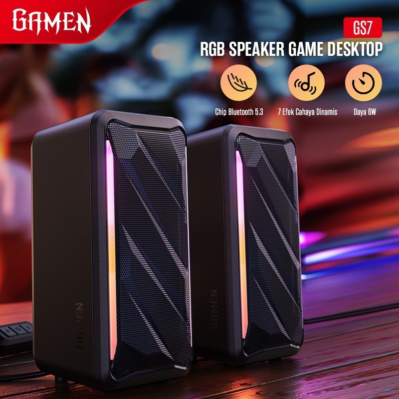 Jual GAMEN GS7 Speaker Bluetooth Super Bass PC Komputer Laptop Gaming Surround Sound 7 RGB Mode ...