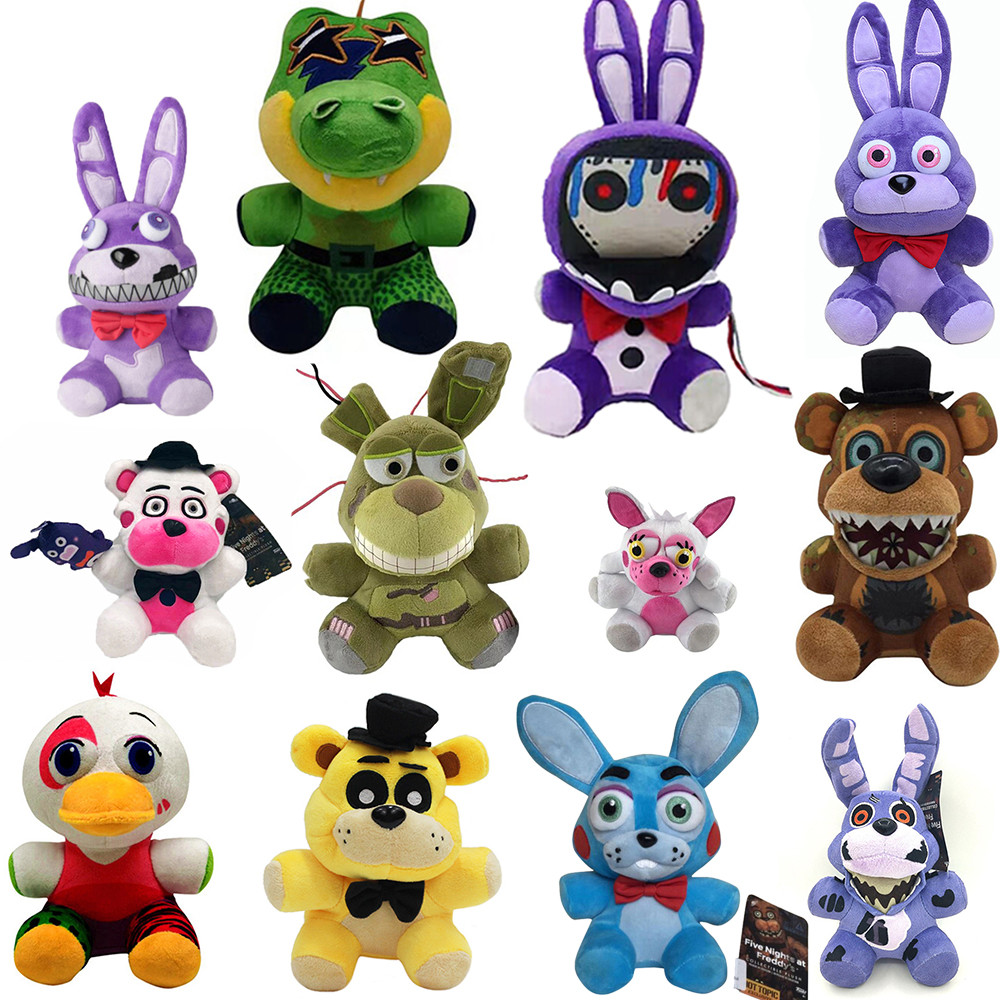 Jual 18cm FNAF Peluche ripiene Freddy Fazbear Bear Foxy Rabbit Bonnie ...