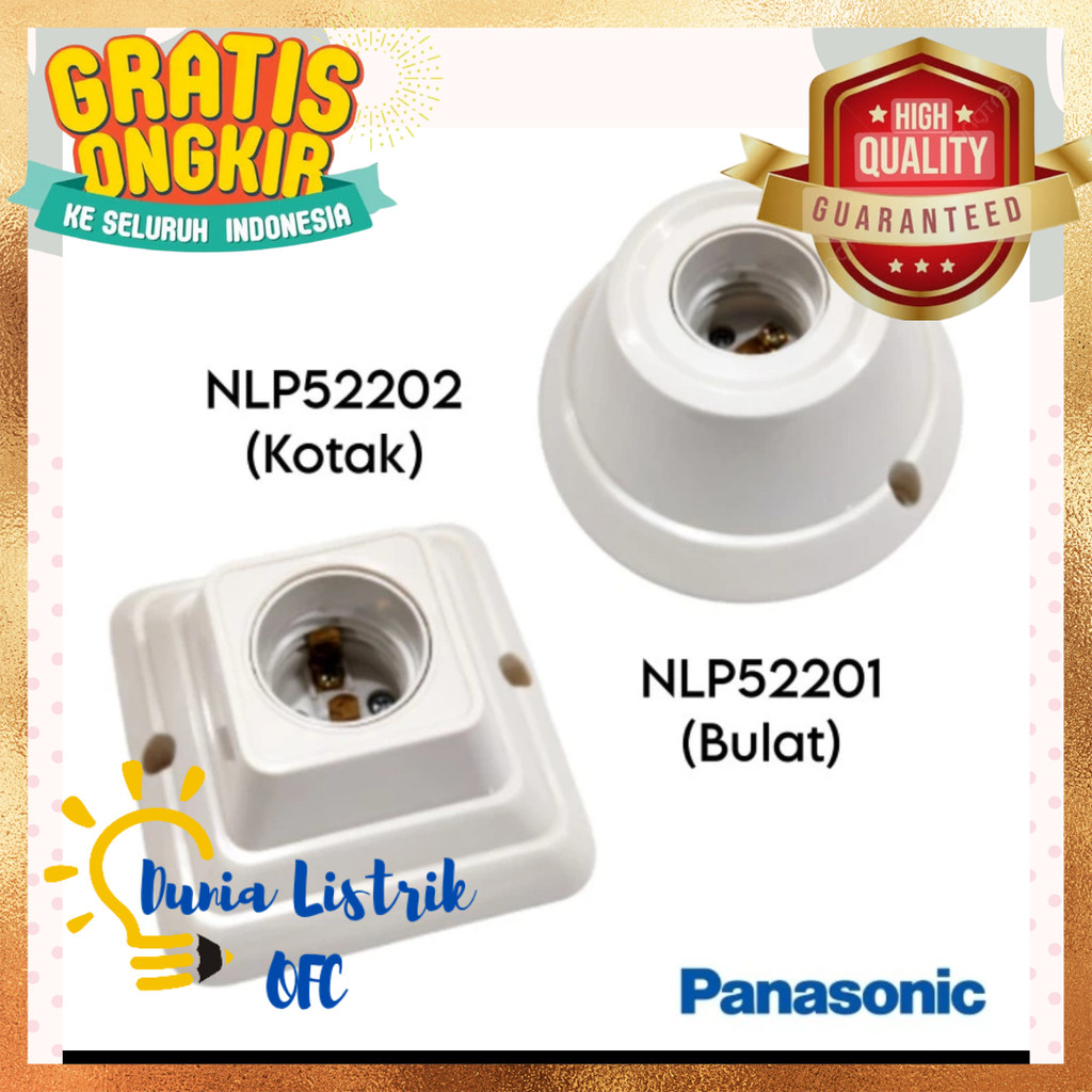 Jual Fitting Plafon Panasonic Bulat/kotak Rumah Lampu Tempel Panasonic ...