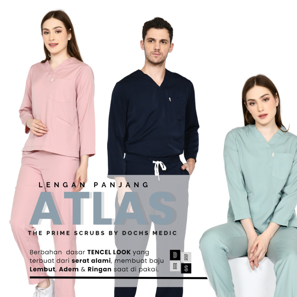 Jual Atlas Scrubs Medis / Baju OK / Baju Jaga Lengan Panjang (The Prime Scrubs By DOCHS MEDIC ...