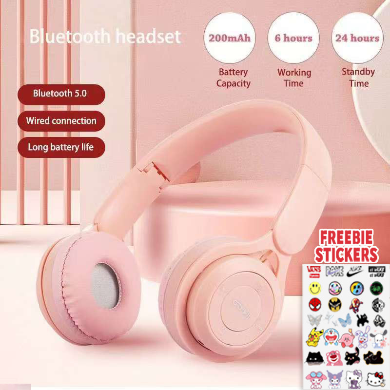 Jual Y08 Wireless Headphone Bluetooth Candy Macaron Stereo Powerful ...