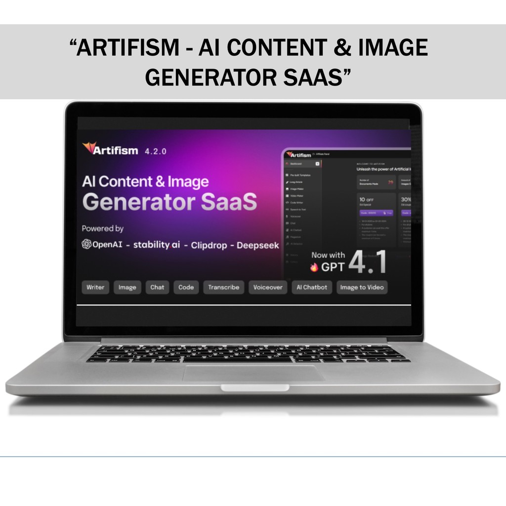 Jual SOURCE CODE APLIKASI WEB ARTIFISM - AI CONTENT & IMAGE GENERATOR SAAS D136 BAITULSOFT ...