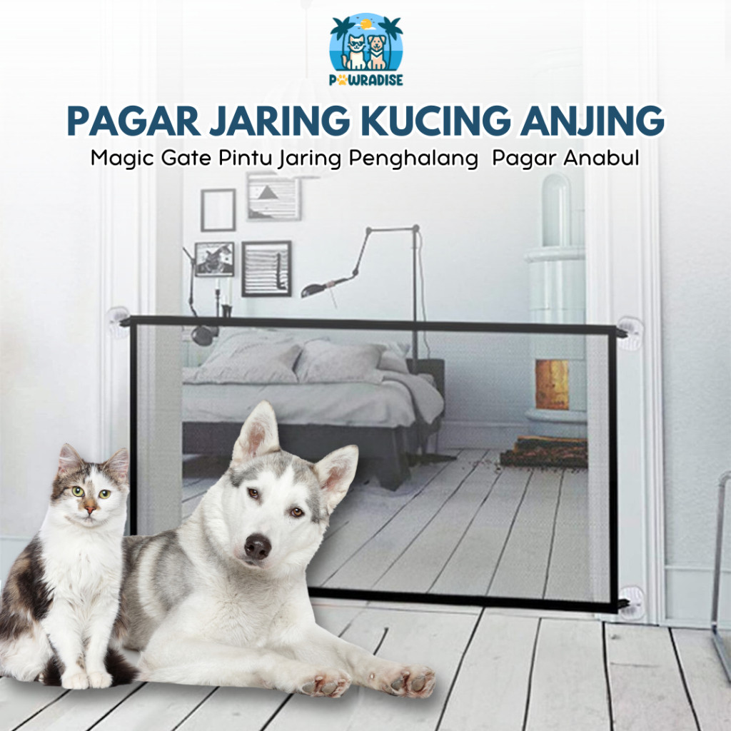 Jual Pintu Jaring Penghalang Pagar Kandang Kucing Anjing - Magic Gate ...