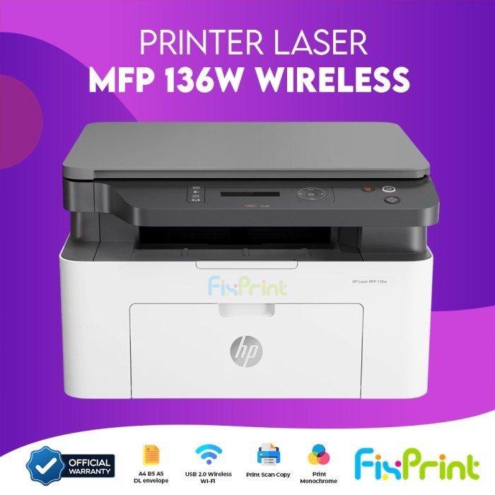 Jual Fixprint Printer HP LaserJet 136A 136W Wireless Print Scan Copy ...