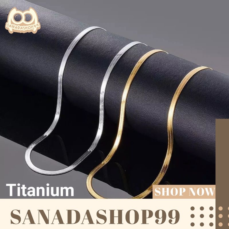 Jual (ACC146) Kalung Titanium Model Pipih Bulat Untuk Pria Wanita Bahan ...
