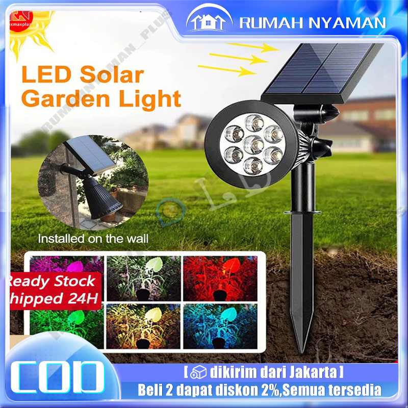 Jual Lampu Taman Tenaga Surya 18 LED Warna Warni Solar Cell Panel Lampu ...