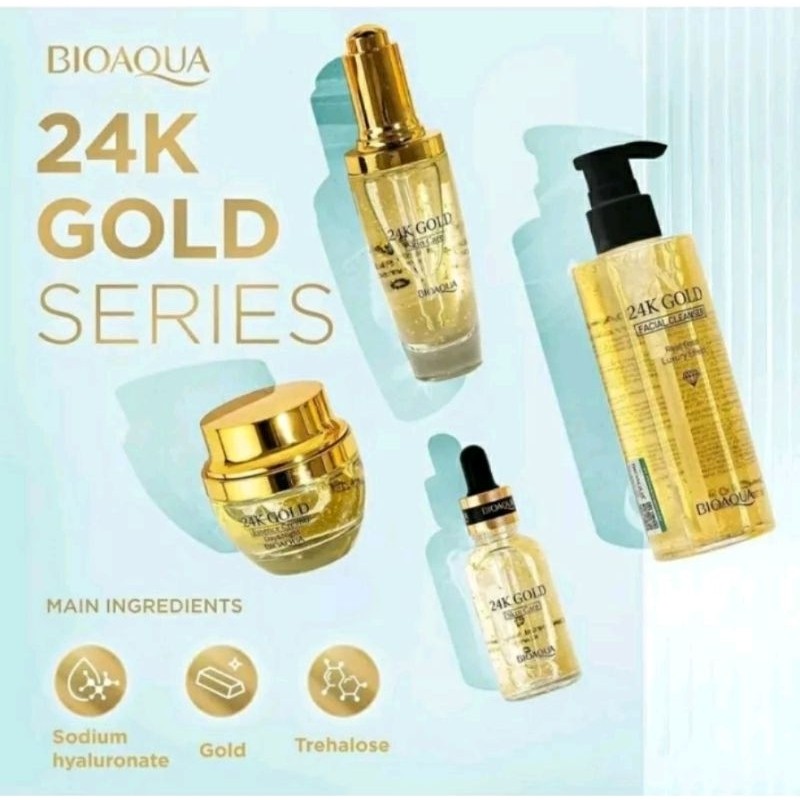 Jual BIOAQUA 24K GOLD Series Cleanser / Serum / Essence Cream / Toner ...