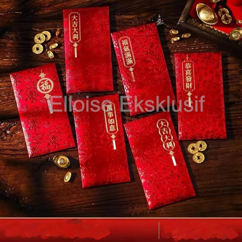 Jual Elloise Angpao Imlek Pendek Snake Ular 2025 Tebaru 6pcs amplop tahun baru Angpau Sanggit ...
