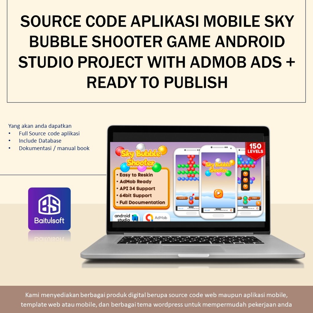 Jual SOURCE CODE APLIKASI MOBILE SKY BUBBLE SHOOTER GAME ANDROID STUDIO PROJECT WITH ADMOB ADS ...