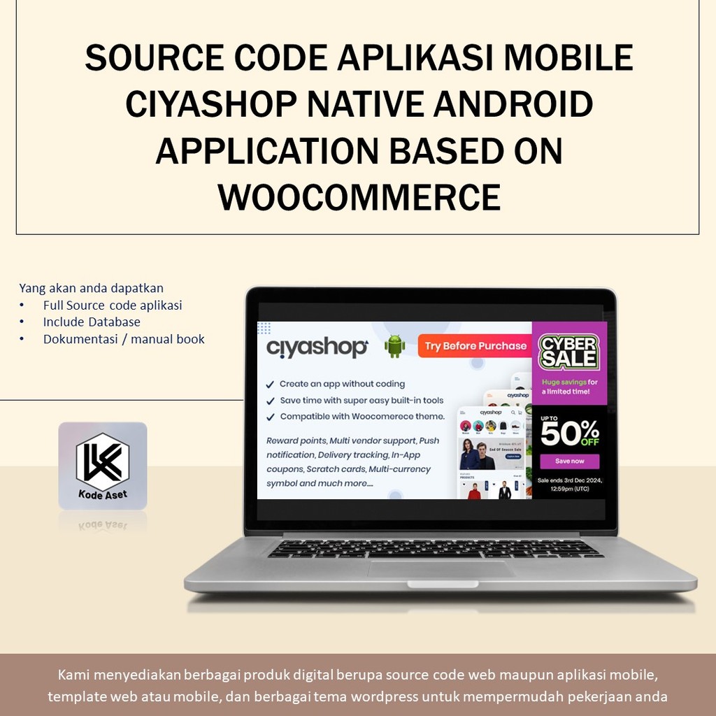 Jual SOURCE CODE APLIKASI MOBILE CIYASHOP NATIVE ANDROID APPLICATION BASED ON WOOCOMMERCE ...