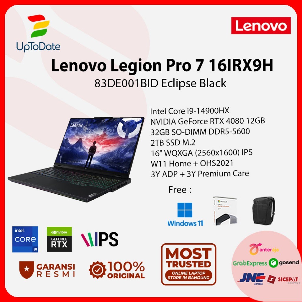 Jual Lenovo Legion Pro 7 16IRX9H 1BID Core i9-14900HX 32GB 2TB W11 ...