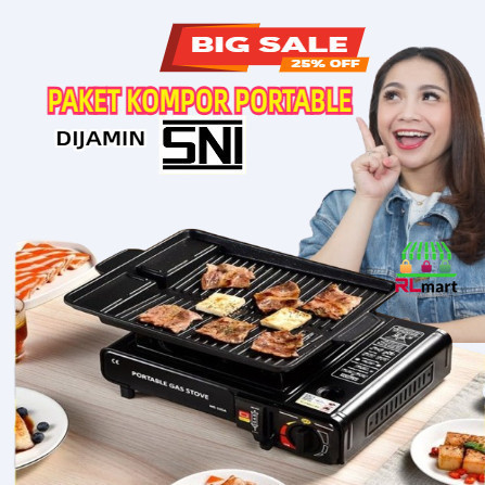 Jual PAKET KOMPOR PORTABLE + GAS + ULTRA GRILL PAKET NGEGRILL MURAH LENGKAP | Shopee Indonesia