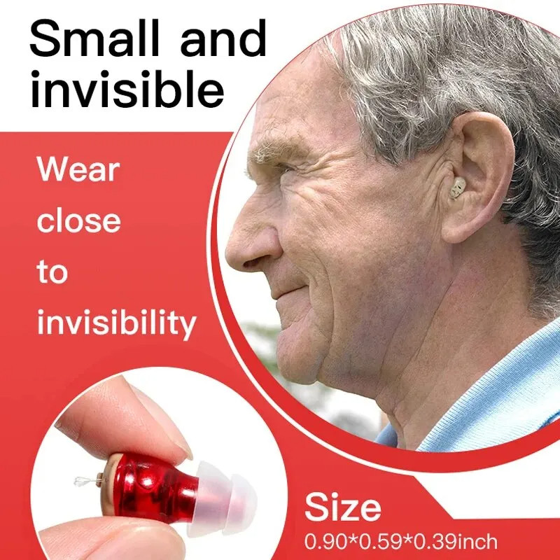 Jual 2024 Mini CIC Hearing Aids Deafness Elderly Digital Adjustable ...
