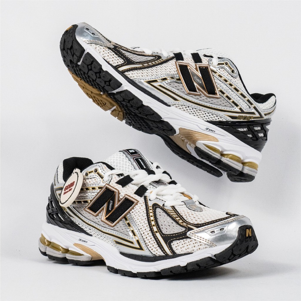 Jual Sepatu 1906R White Gold Metallic Sneakers Authentic | Shopee Indonesia