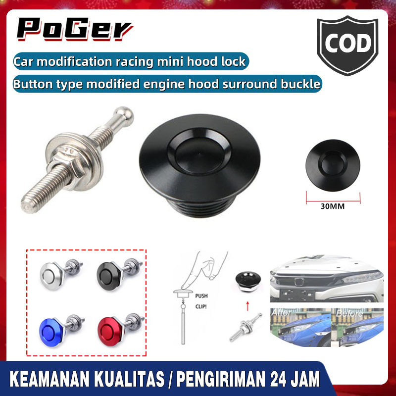 Jual 30mm Push Button Quick Release Hood Lock Clip Hood Lock Clip Car ...