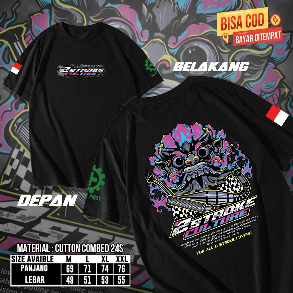Jual Kaos Racing 2 Stroke Lover x Barong Culture Indonesia Series Baju Distro Motor Herex Two ...