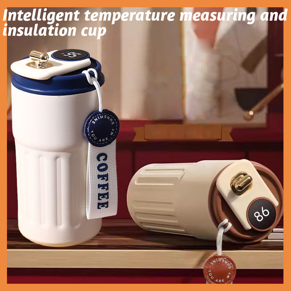 Jual Tumbler Minum Kopi Aesthetic Smart LED 450ml / Stainless Steel SUS 316 Vacuum Insulated ...