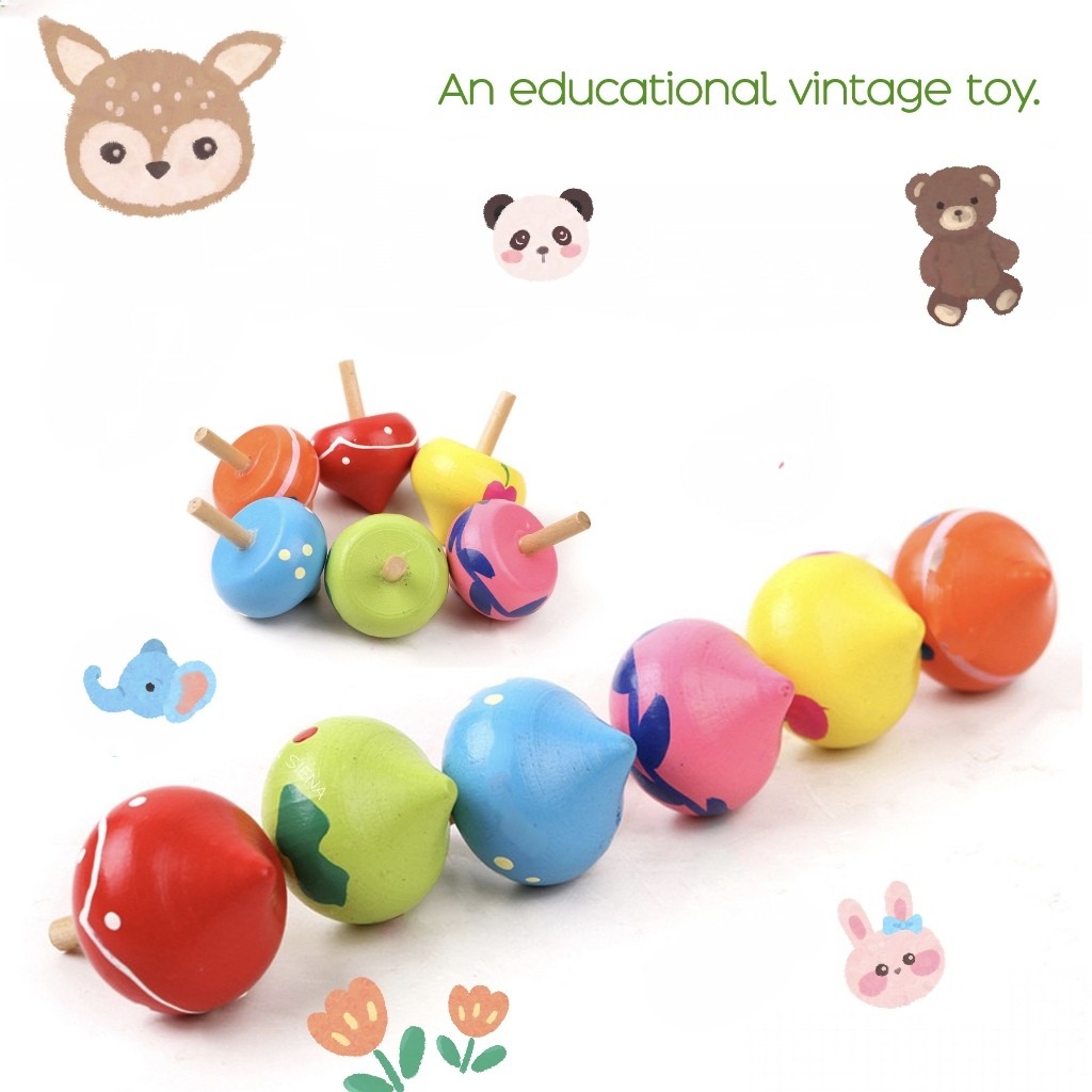 Jual Mainan Gasing Gangsing Kayu 3pcs / Wooden Spinning Top | Edukasi ...