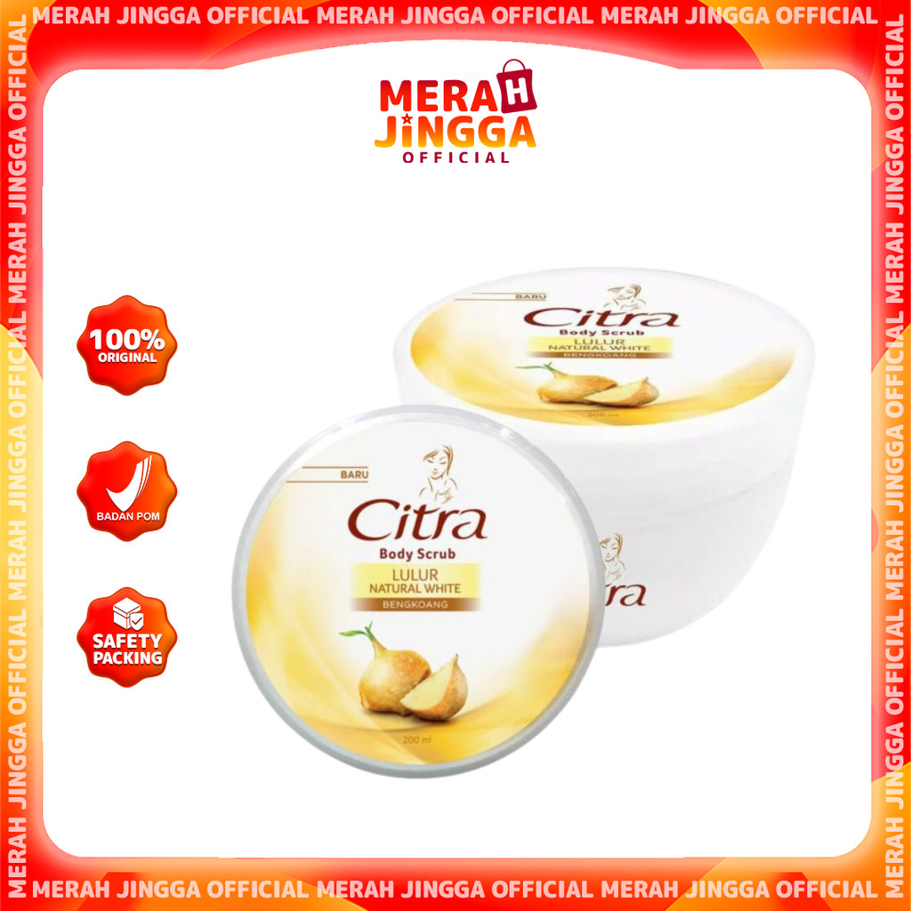 Jual Citra Body Scrub Lulur Natural White Bengkoang 200ml | Merah ...