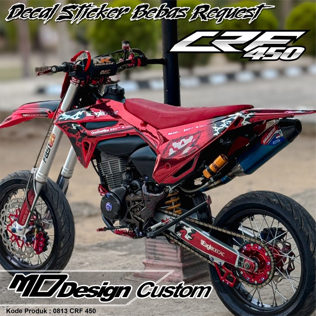 Jual 0813 (COD) Sticker Decal CRF 450 Full Chrome Metalic Bebas Request ...