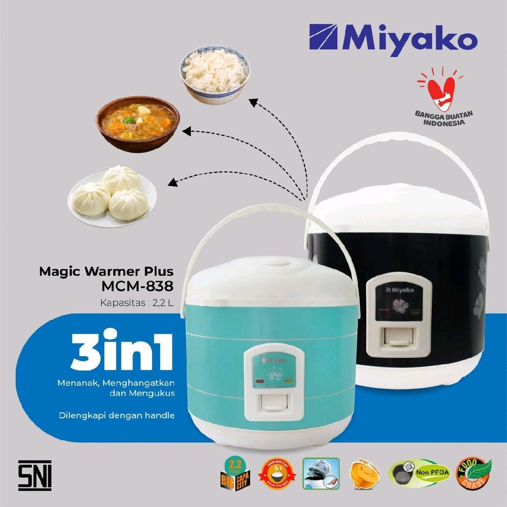 Jual Miyako Magic Com Mcm 838 Big Capacity 2.2 Liter Penanak Nasi Besar ...