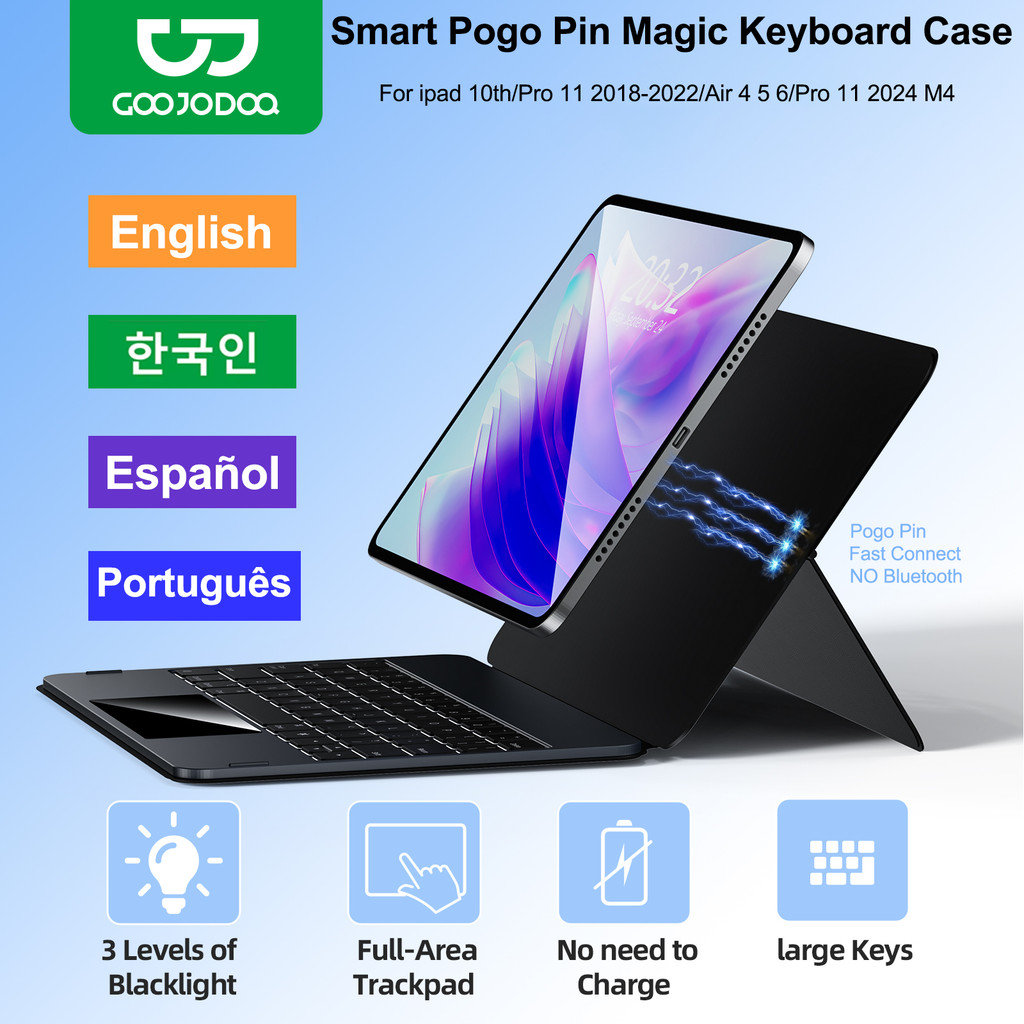 Jual GOOJODOQ Magic Keyboard Case for iPad Pro 11 M4 iPad Air 4/5/6 ...