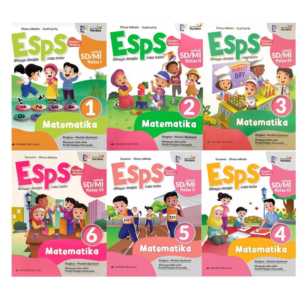 Jual Buku Murce - Esps Matematika Kurikulum Merdeka Kelas 1 2 3 4 5 6 Penerbit Erlangga buat sd ...