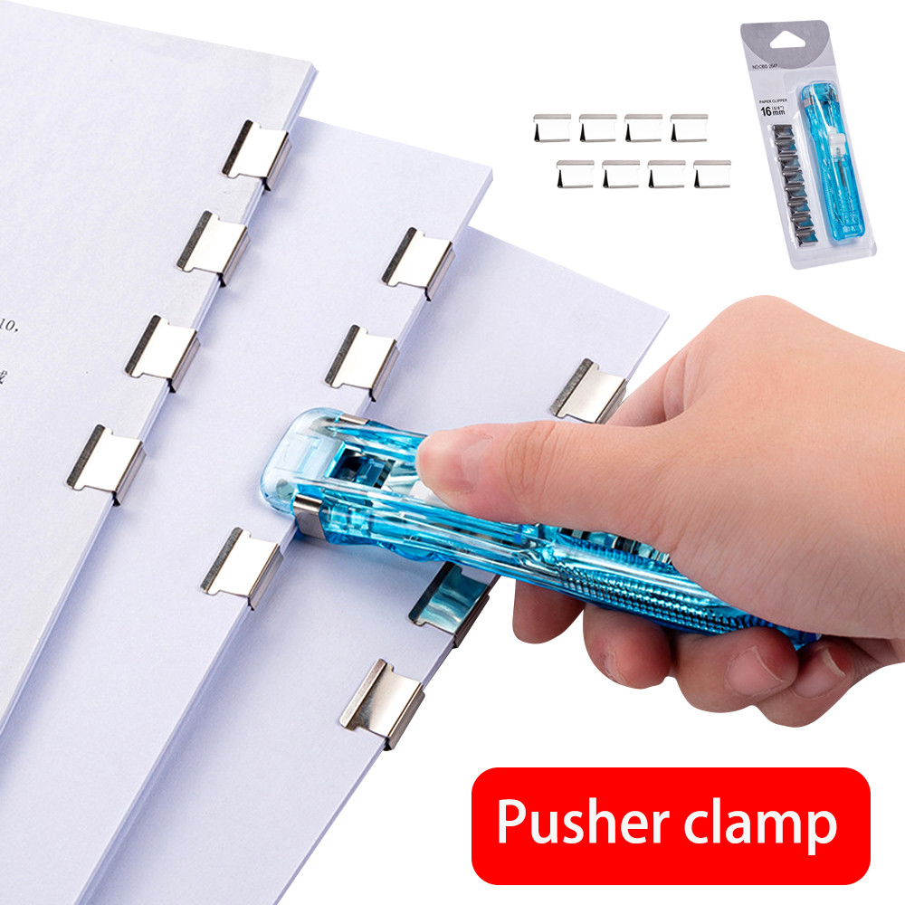 Jual Mini Traceless Reusable Hand Clamp Push Stapler Paper Book File ...