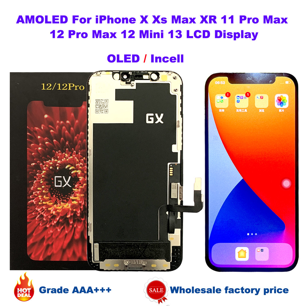 Jual GX OLED Screen For iPhone 13 14 Pro LCD X XS 11 12 Pro Max 13 Mini ...