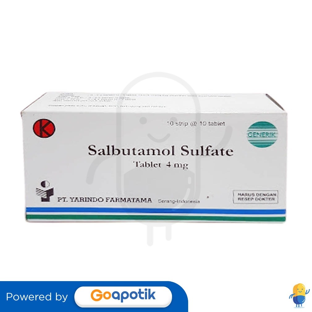 Jual Salbutamol Sulfate Yarindo 4 Mg Box 100 Tablet | Shopee Indonesia