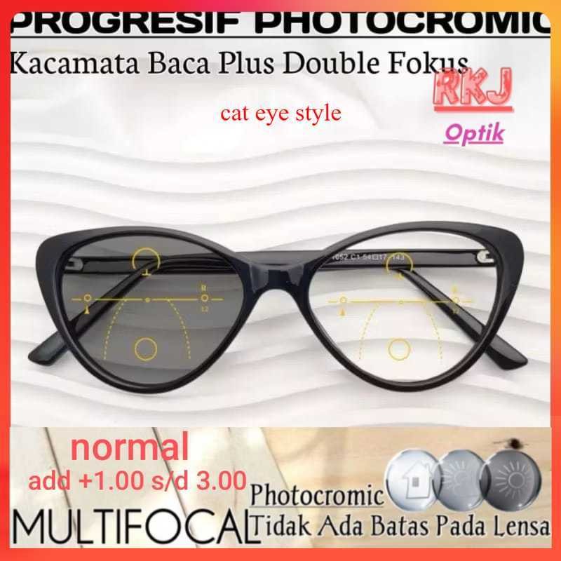 Jual Kacamata Progresif buat jalan dan baca model cat eye Lensa ...
