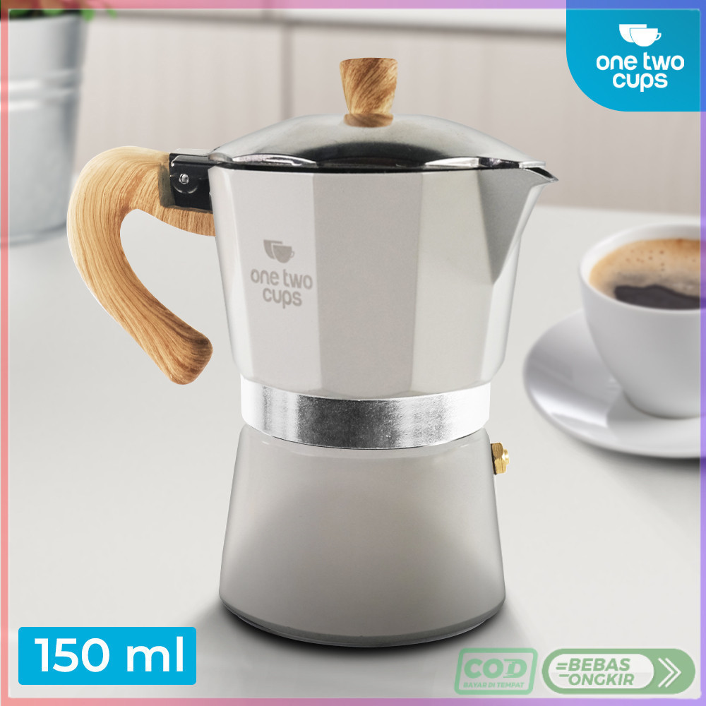 Jual One Two Cups Moka Pot Espresso Coffee Maker Teko Kopi - PL-315 - 150ML | Shopee Indonesia